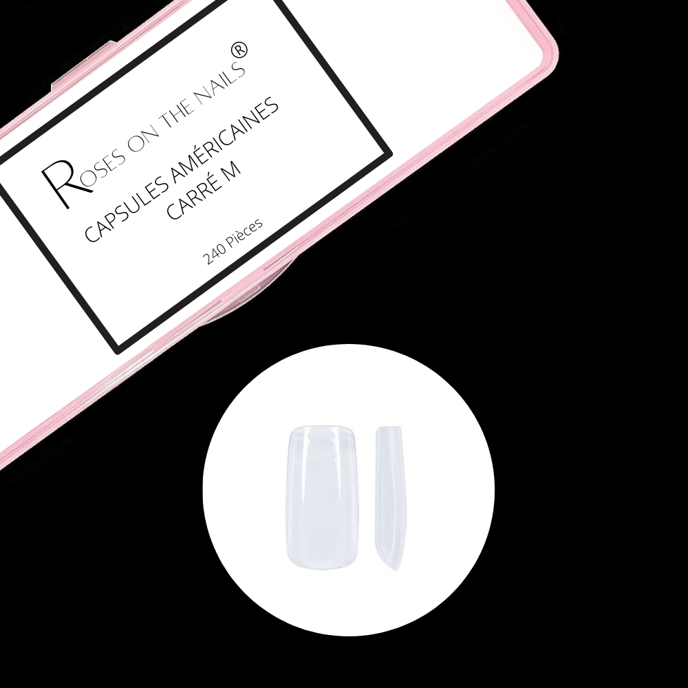 Capsules Américaines|Soft Gel Tips|Carré|Roses on the nails®